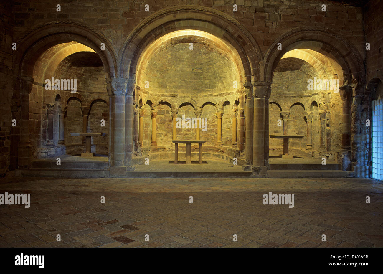 Romanesque Apses in Church San Juan de la Pena Monastery Aragon Spain ...