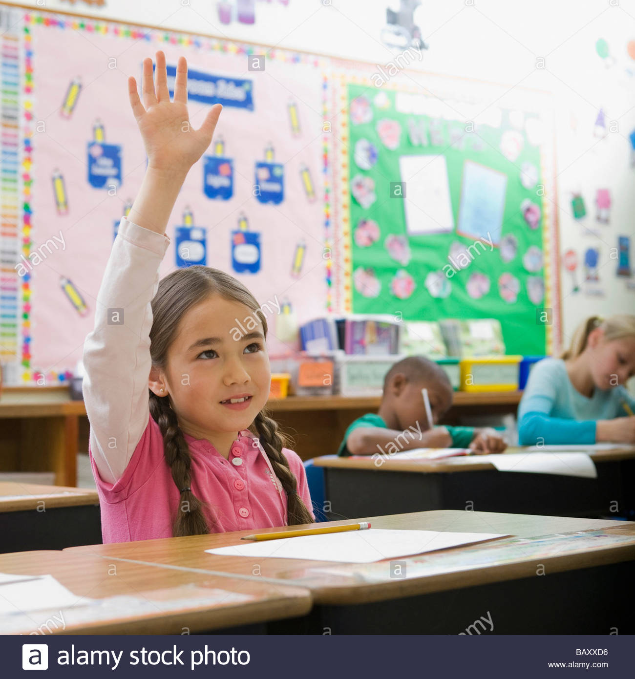 Child Raising Their Hand Stock Photos & Child Raising Their Hand Stock ...