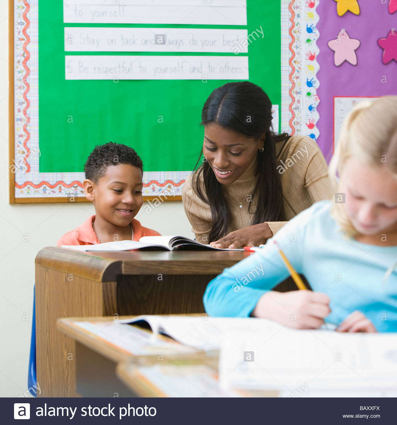 Elementary School Children Working Desk Stock Photos & Elementary ...