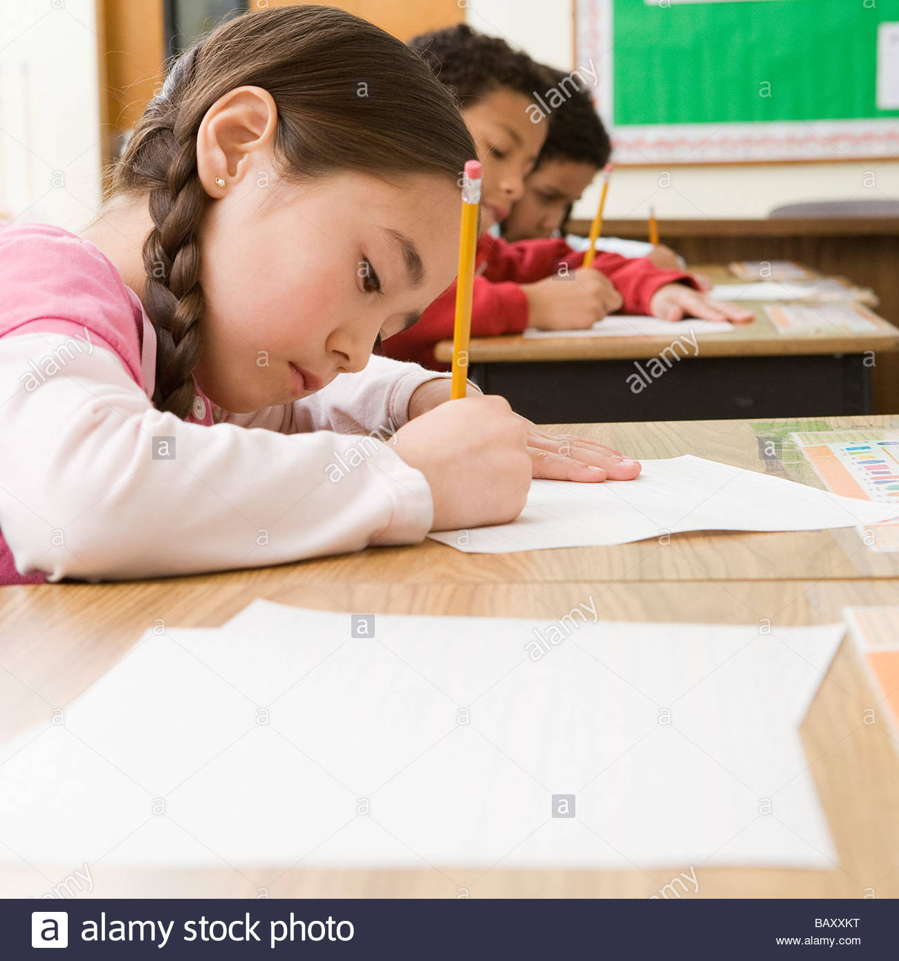 Elementary School Children Working Desk Stock Photos & Elementary ...