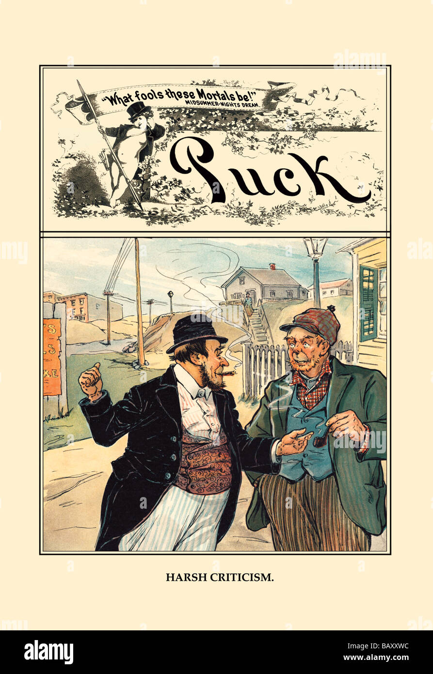 Puck Magazine: Harsh Criticism Stock Photo - Alamy