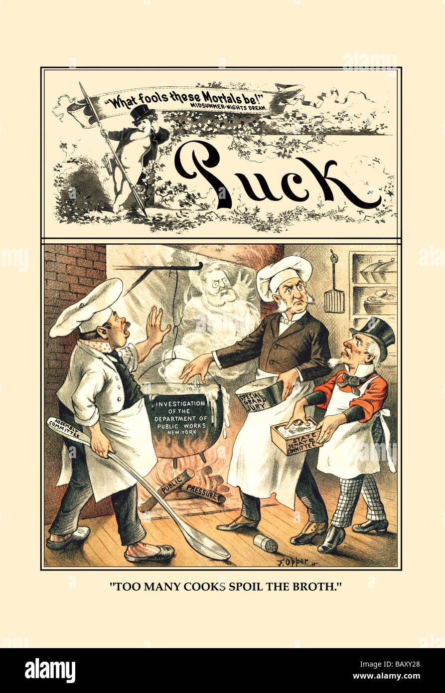 Puck Magazine: "Too Many Cooks Spoil the Broth Stock Photo - Alamy