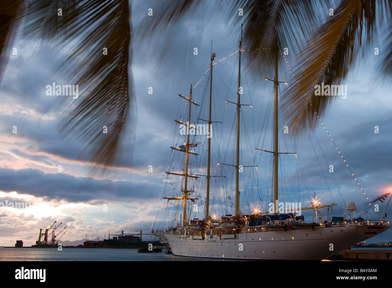 Sailing Cruiseship Star Flyer (Star Clippers Cruises) in home port of ...