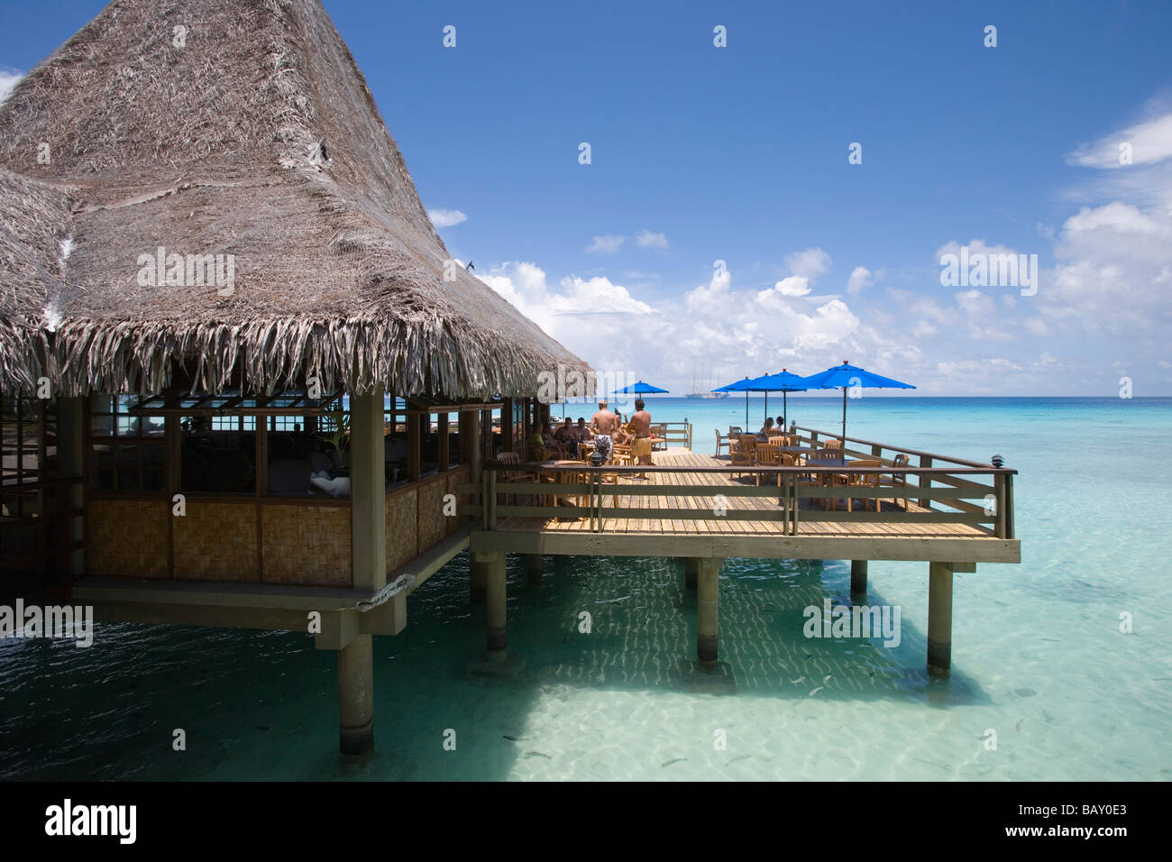 Bar of Hotel Kia Ora, Avatoru, Rangiroa, The Tuamotus, French Polynesia ...