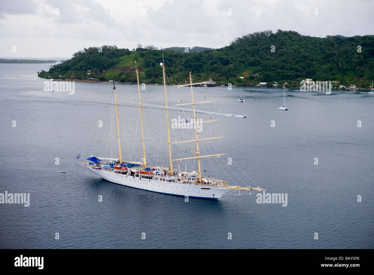 Aerial Photo of clipper ship cruiseship Star Flyer (Star Clippers ...