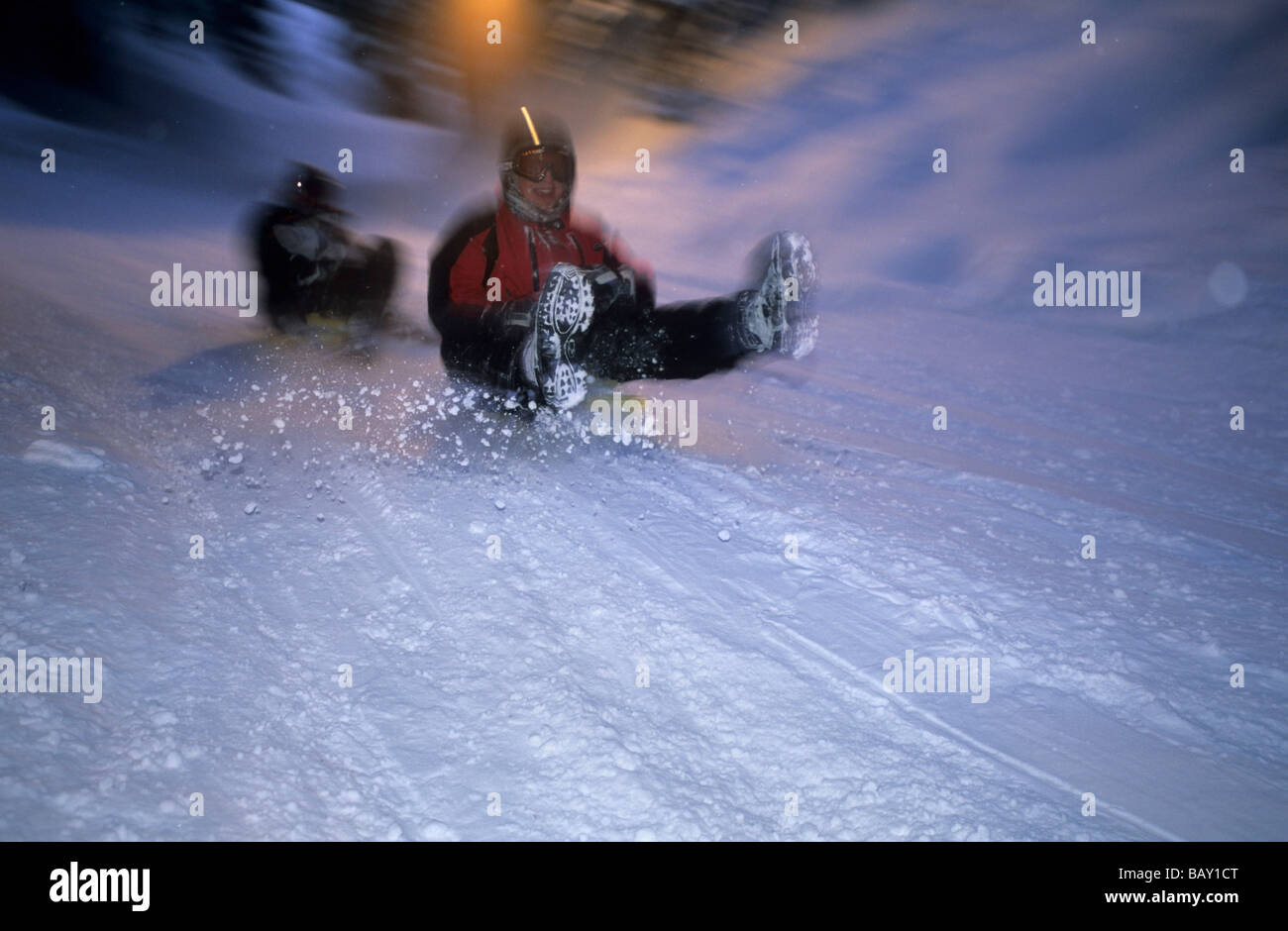 sledging in Lech, Vorarlberg, Austria Stock Photo - Alamy