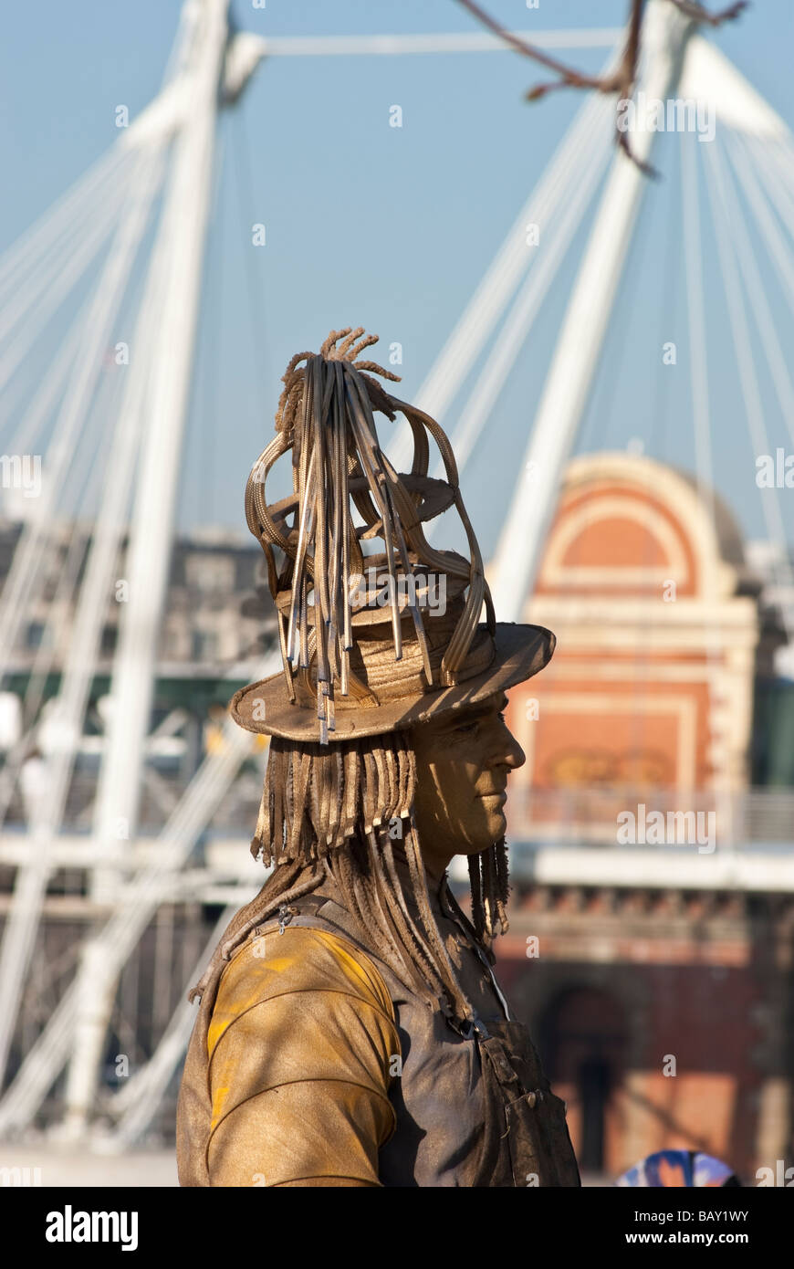 Living Statue Thames South Bank London Stock Photo - Alamy