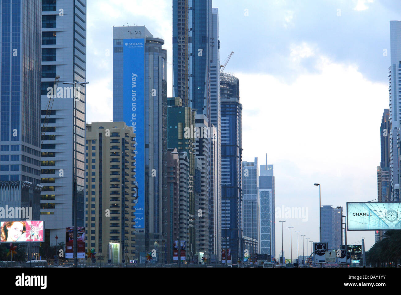 Sheikh Zayed Road with skyscrapers, Dubai, United Arab Emirates, UAE ...