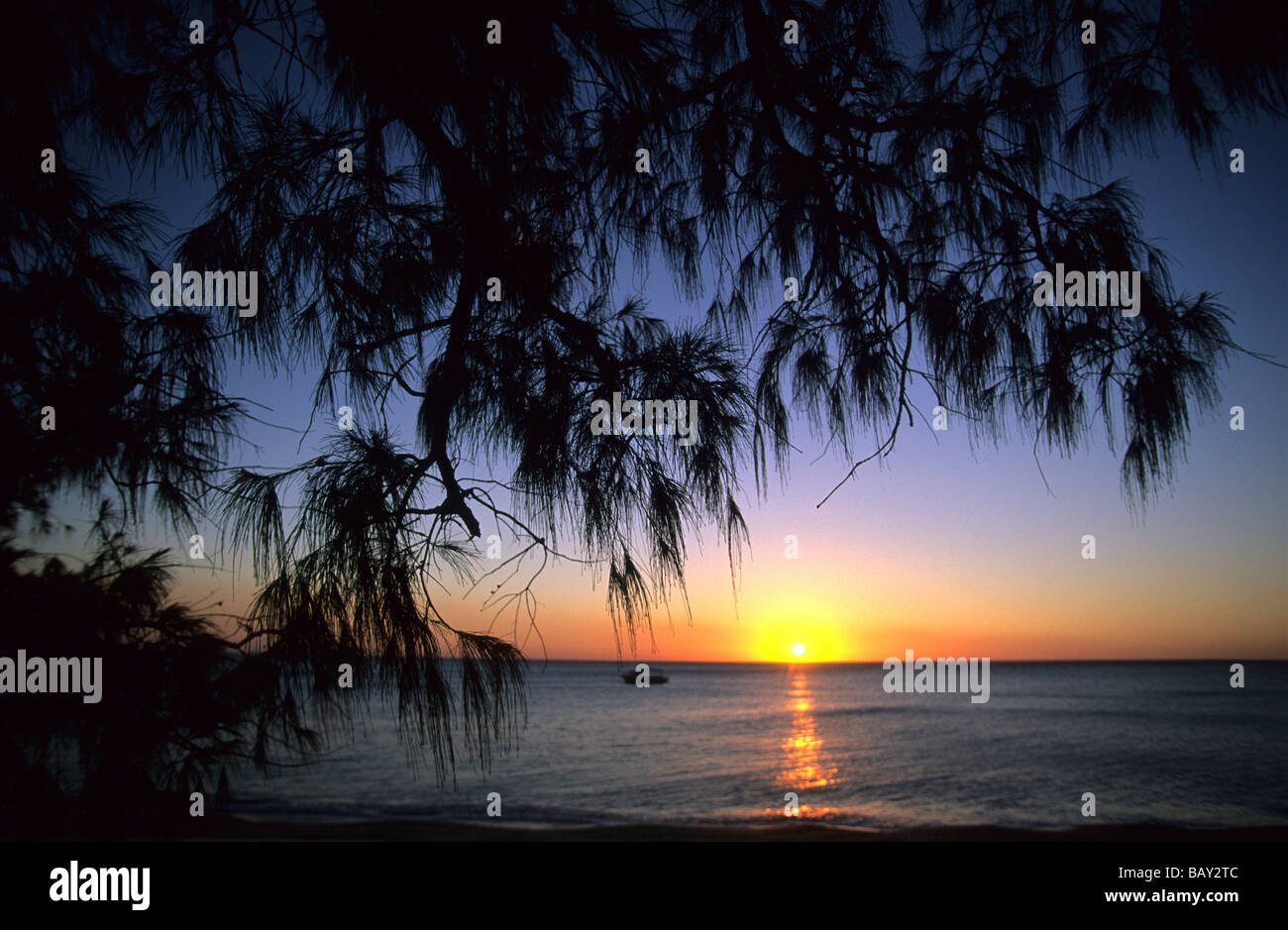 Sunset on Wigram island, one of the islands in the archipelago of the ...