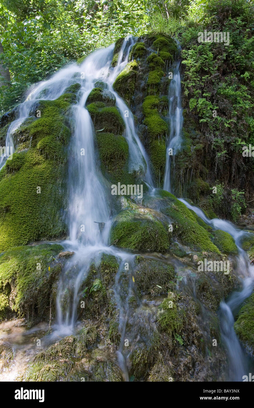 Waterfall at La Granja, Esporles, Mallorca, Balearic Islands, Spain ...