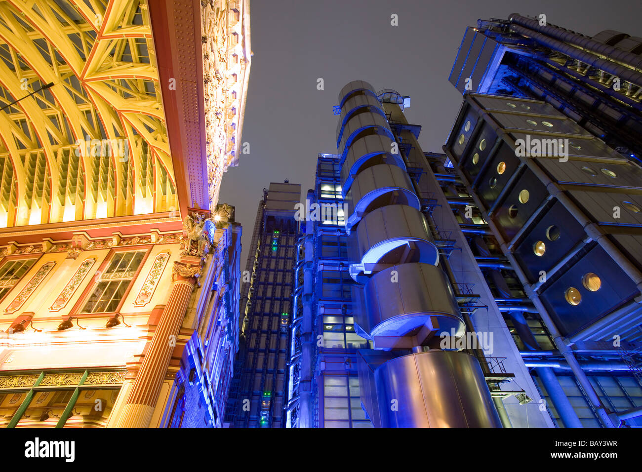Lloyd`s of London with Leadenhall Market, The building was errected ...
