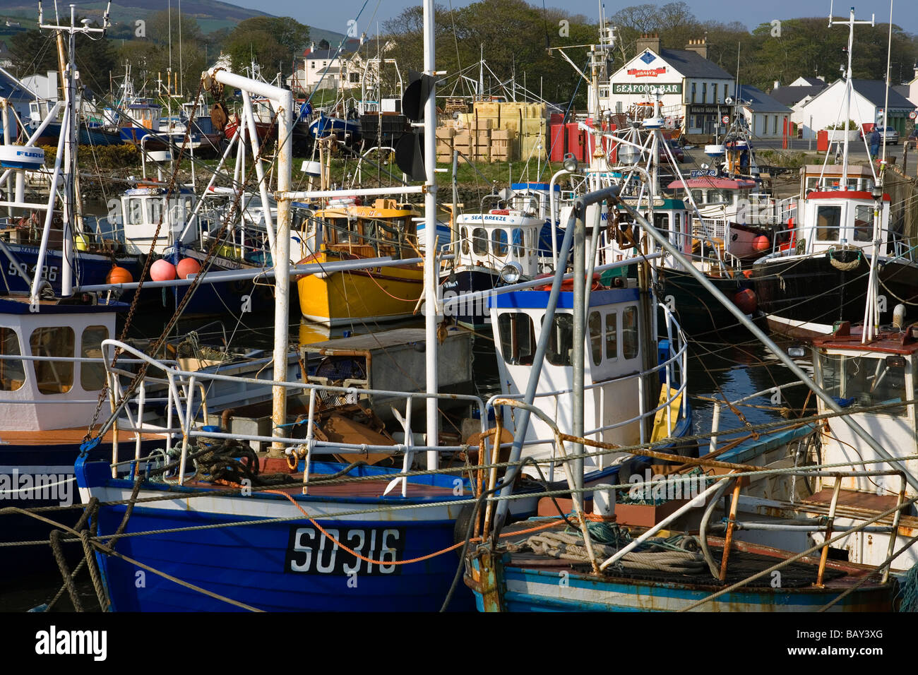 Harbour in Greencastle, County Donegal, Northern Ireland, Europe Stock ...