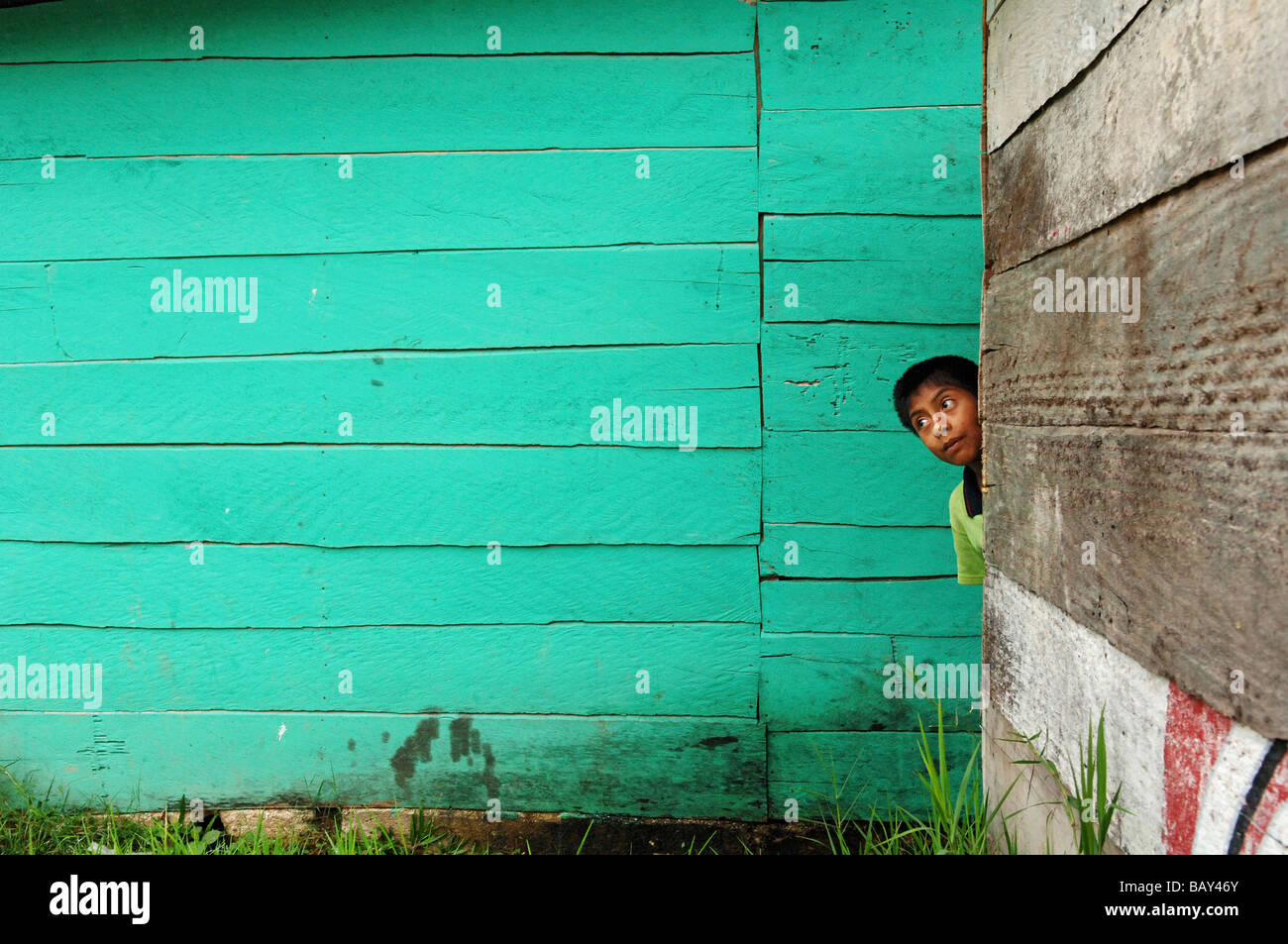 Boy Hiding Behind Wall High Resolution Stock Photography and Images - Alamy