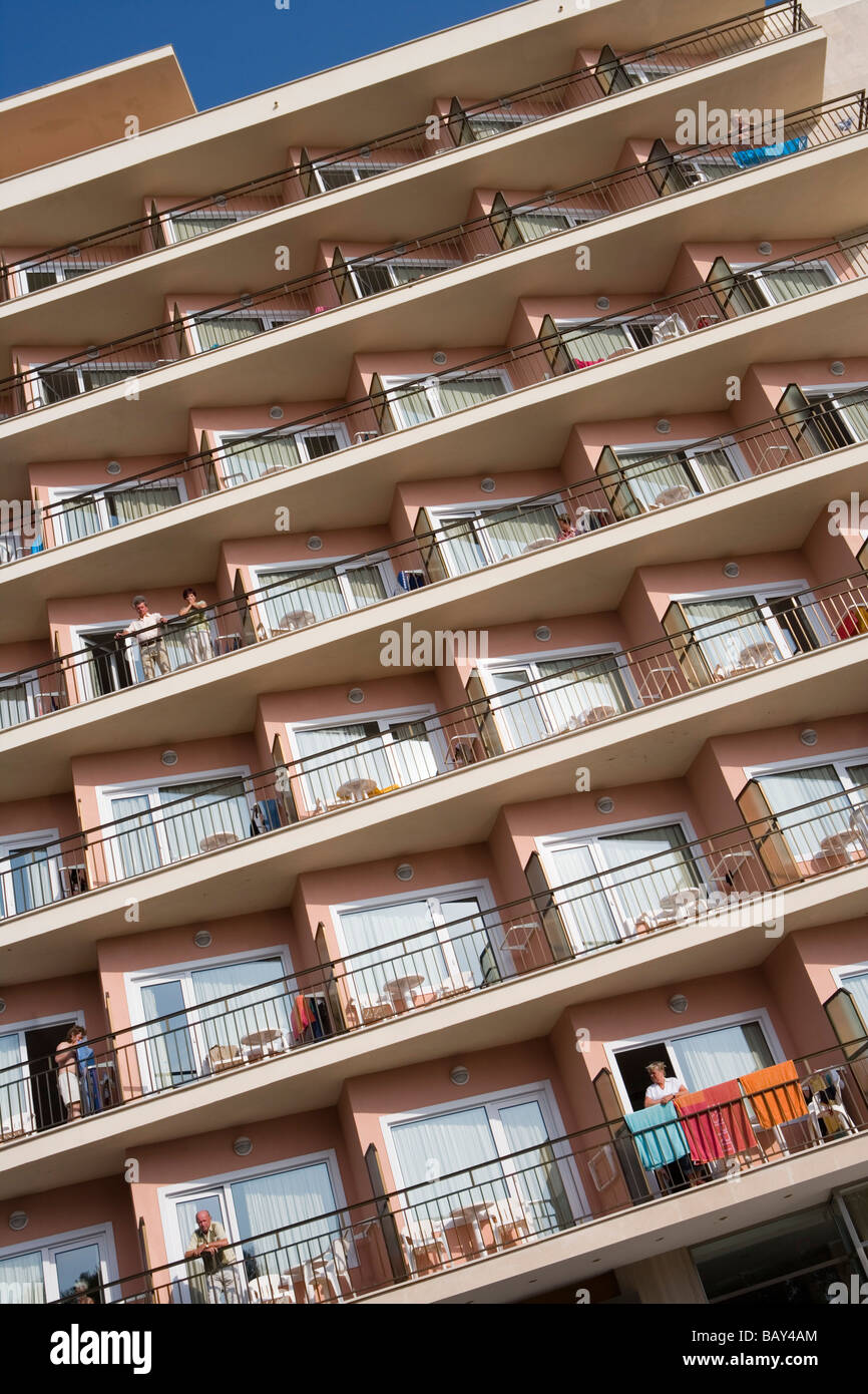 High-Rise Hotel Balconies, El Arenal, Playa de Palma, Mallorca ...