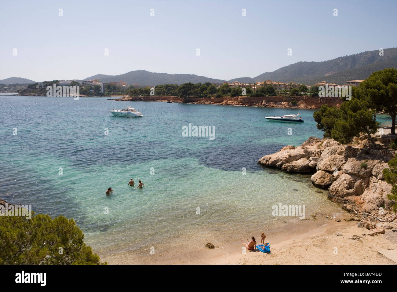 Beach and Lagoon at Punta Negra, Punta Negra, near Palma, Mallorca ...