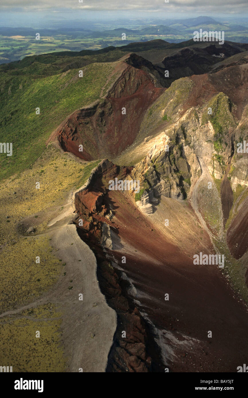 aerial of Mount Tarawera volcano, North Island New Zealand Stock Photo ...