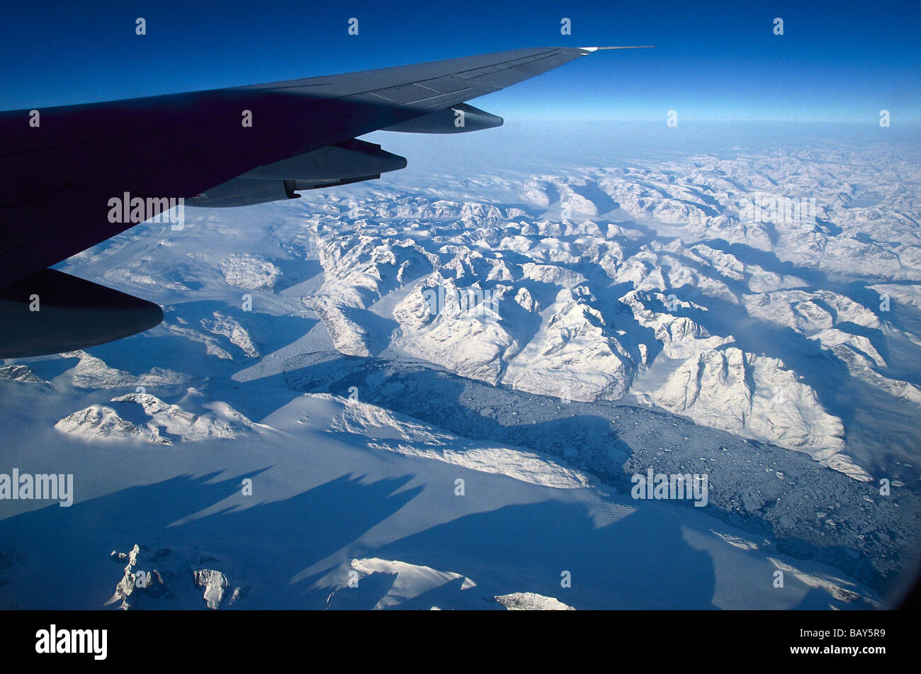 Aerial View from an aeroplane, Mountains, Greenland Stock Photo - Alamy