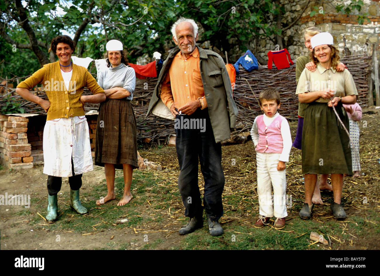 Farmer family in North Albania Stock Photo - Alamy
