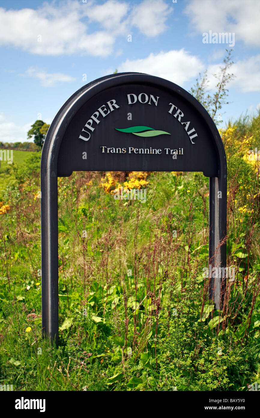 Upper Don Trail, Trans Pennine Trail sign at Wortley, Barnsley, South ...