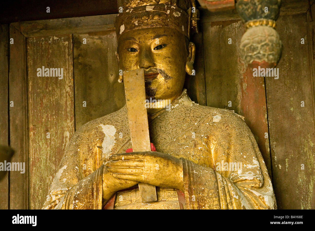 Statue of Zhen Wu in a temple on the summit of Mount Wudang, Wudang ...