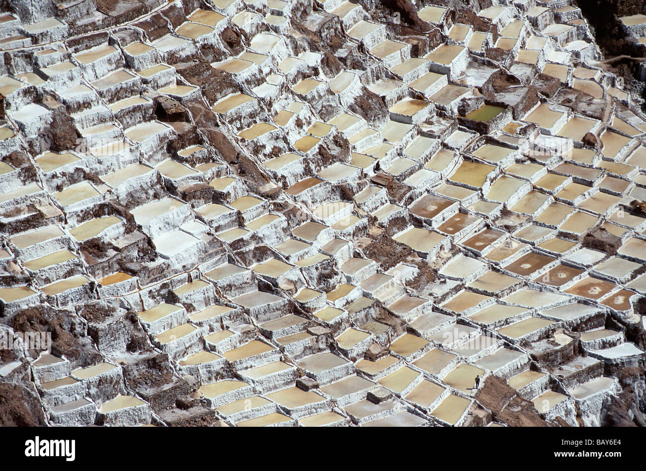 The salt pans at Maras, Peru Stock Photo - Alamy