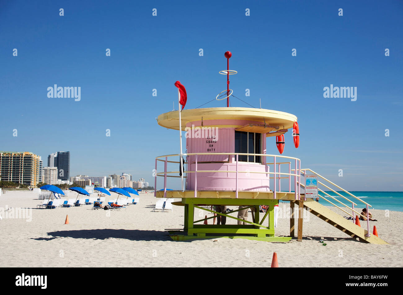 Lifeguard Tower, South Beach, Miami Florida, USA Stock Photo - Alamy