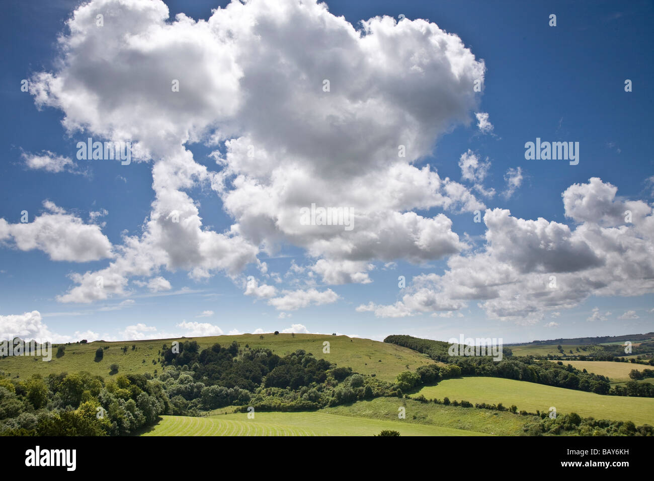 View of the Meon Valley and the South Downs from Old Winchester Hill ...
