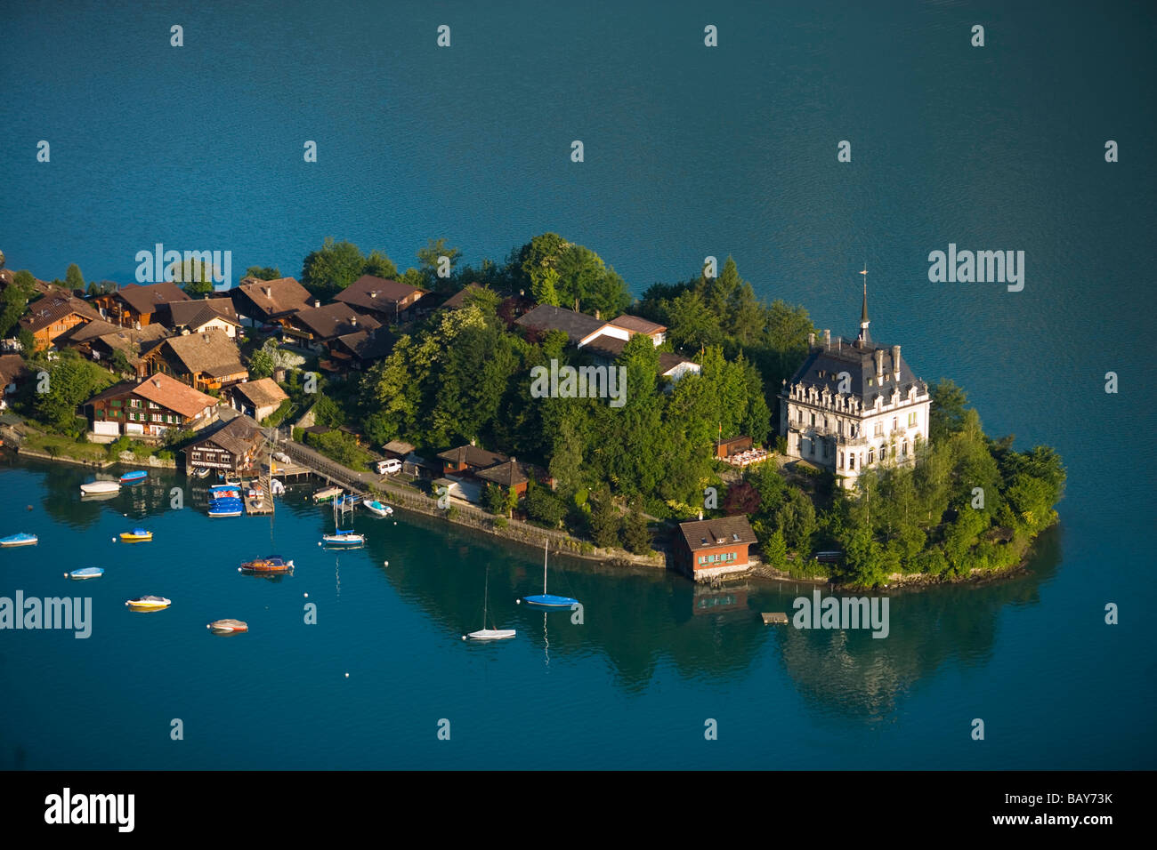 View on Iseltwald, Lake Brienz, Bernese Oberland (highlands), Canton of ...