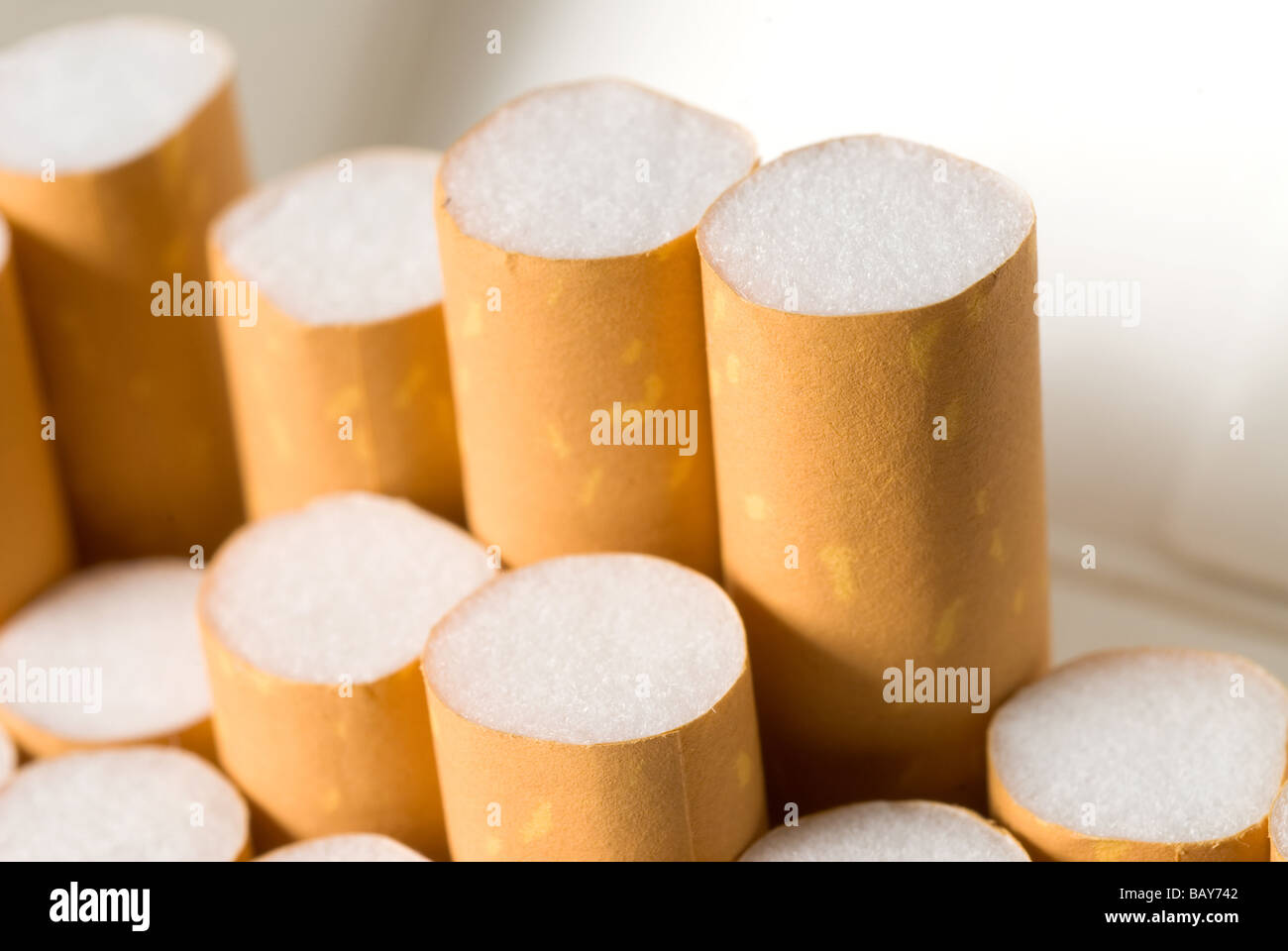 A pack of cigarettes with filters sticking up Stock Photo - Alamy