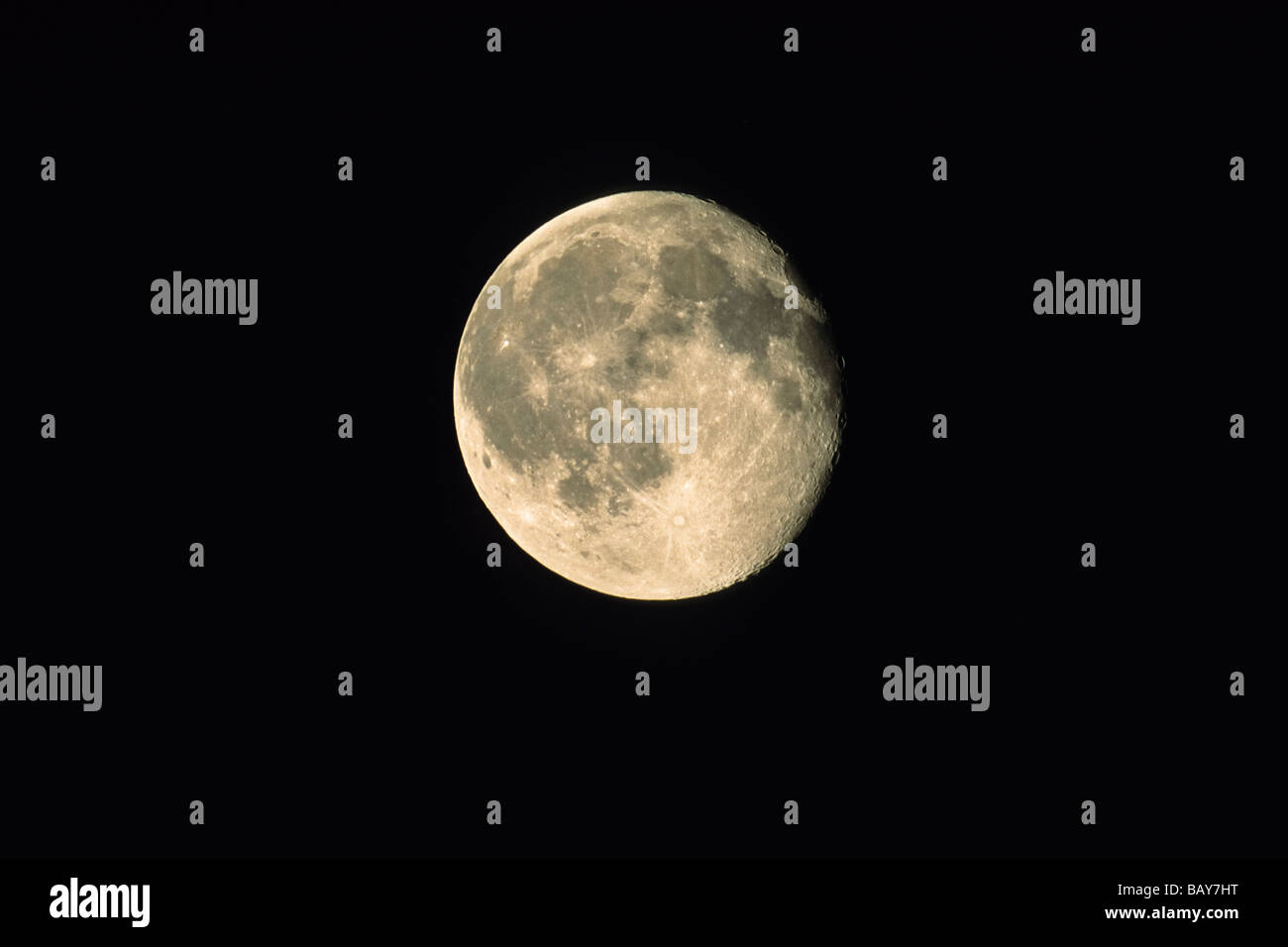 Almost Full Moon, Waning Moon, Night Stock Photo - Alamy