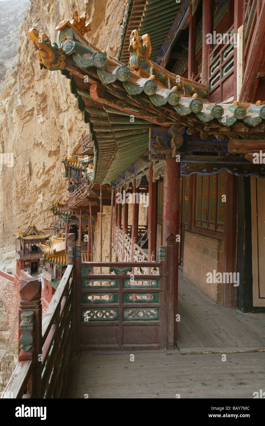 Exterior view of the hanging monastery, Heng Shan North, Shanxi ...