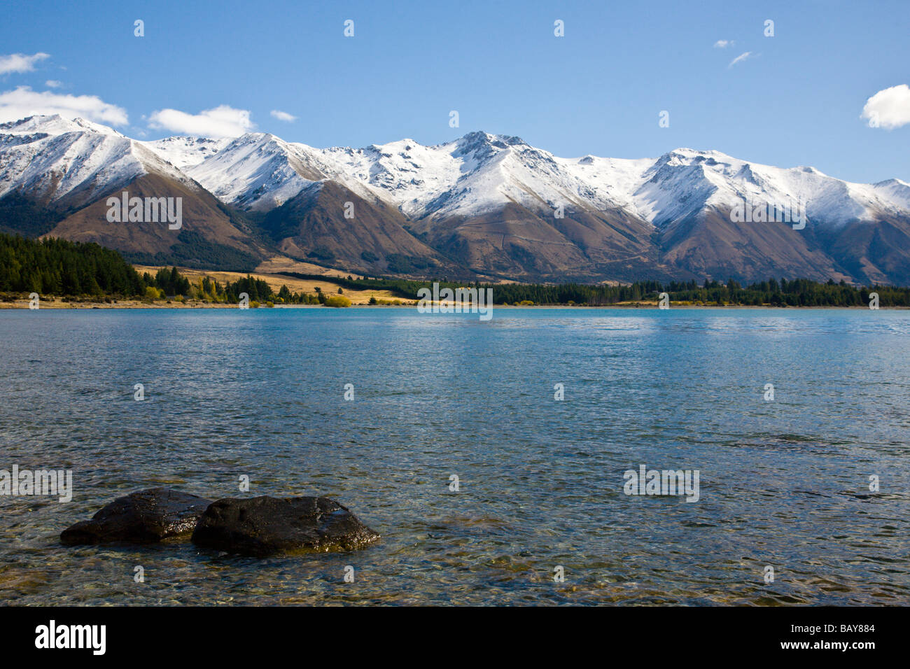 Lake Ohau South Island New Zealand Stock Photo - Alamy
