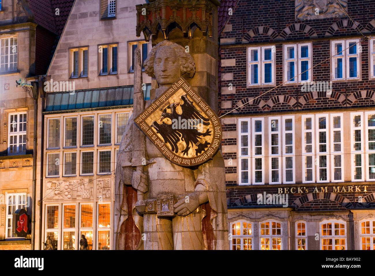 Bremen Roland in market square, Bremen, Germany Stock Photo - Alamy