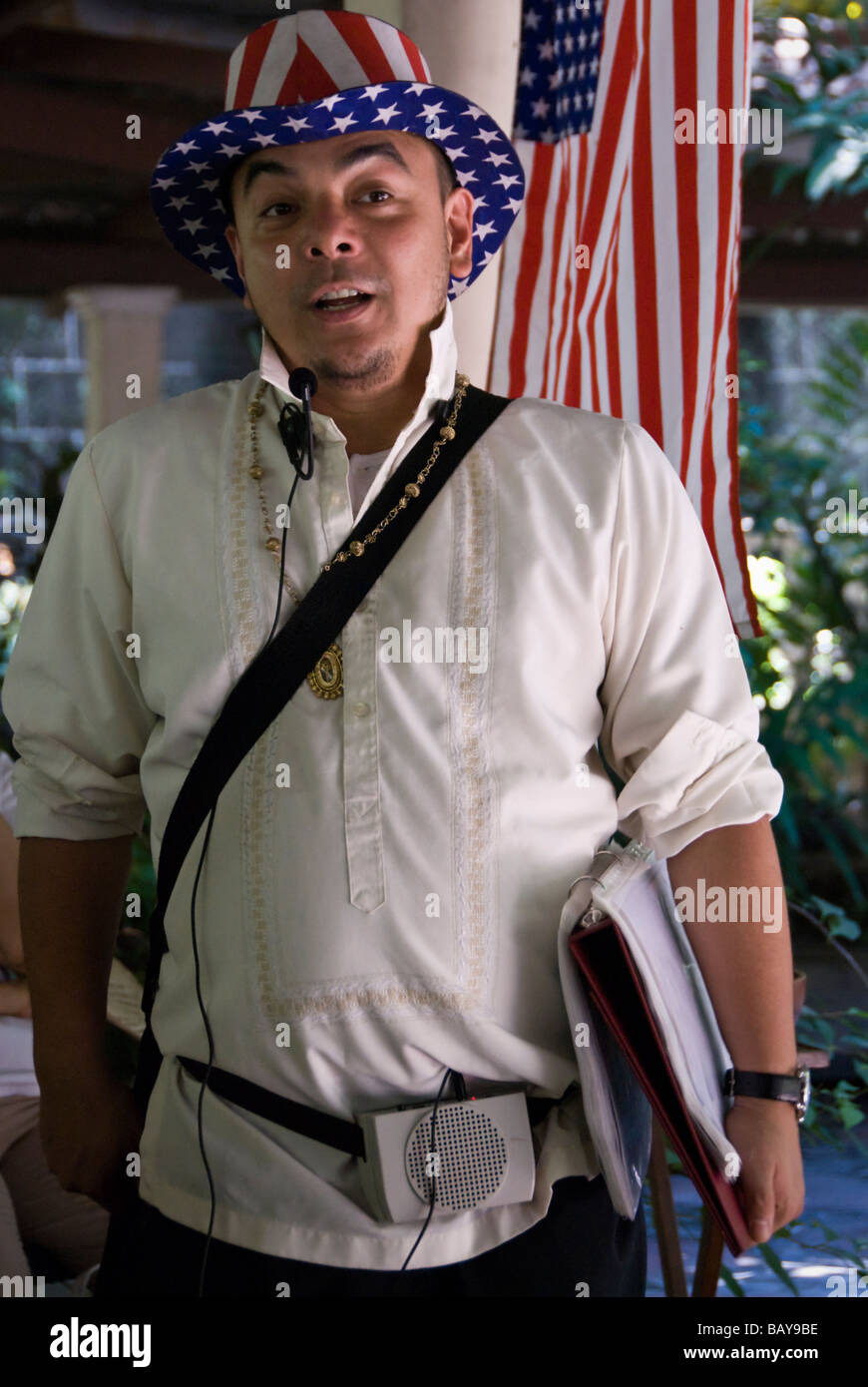 Tour Guide Carlos Celdran Wears A Stars And Stripes Hat During His