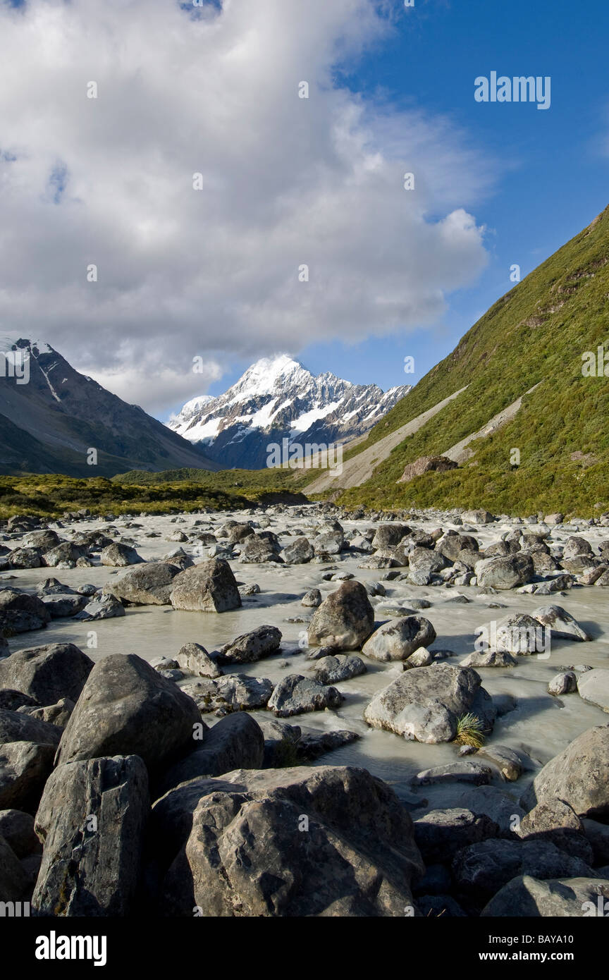 Mt Cook and Hooker River Mt Cook Aoraki National Park South Island New ...