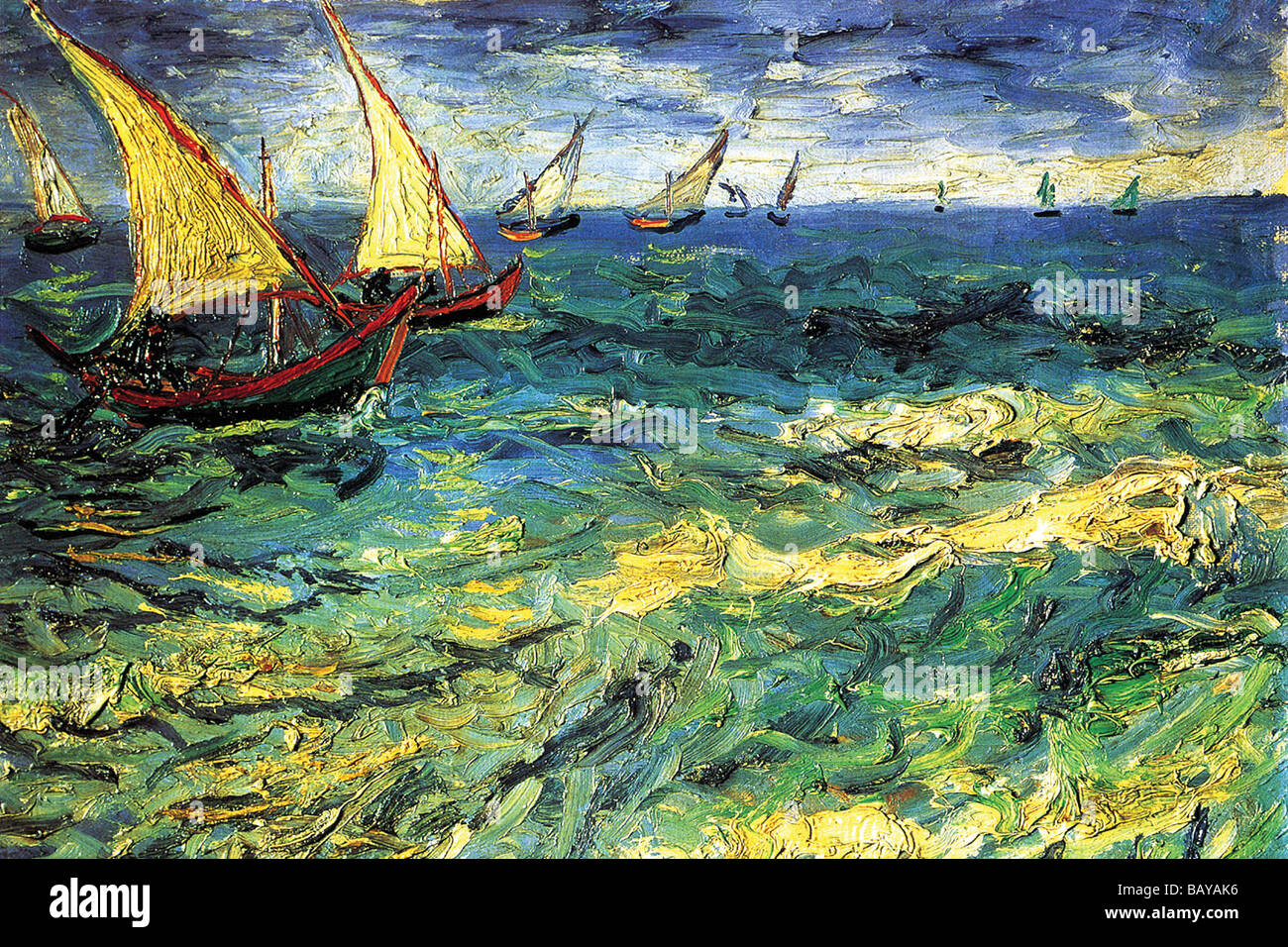 Seascape with Sailboats Stock Photo - Alamy