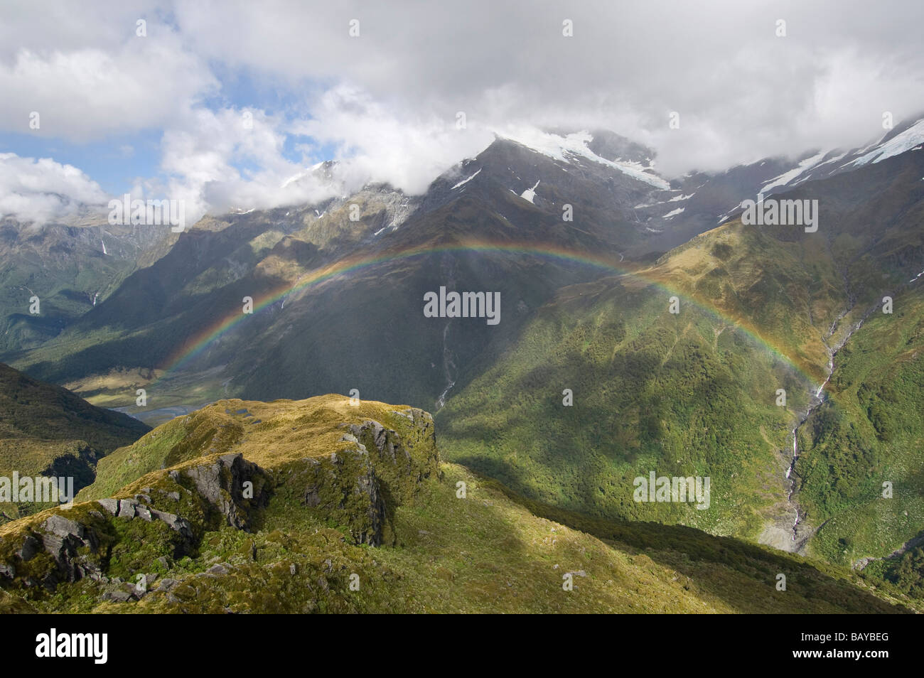 Rainbow over French Ridge Mt Aspiring National Park South Island New ...