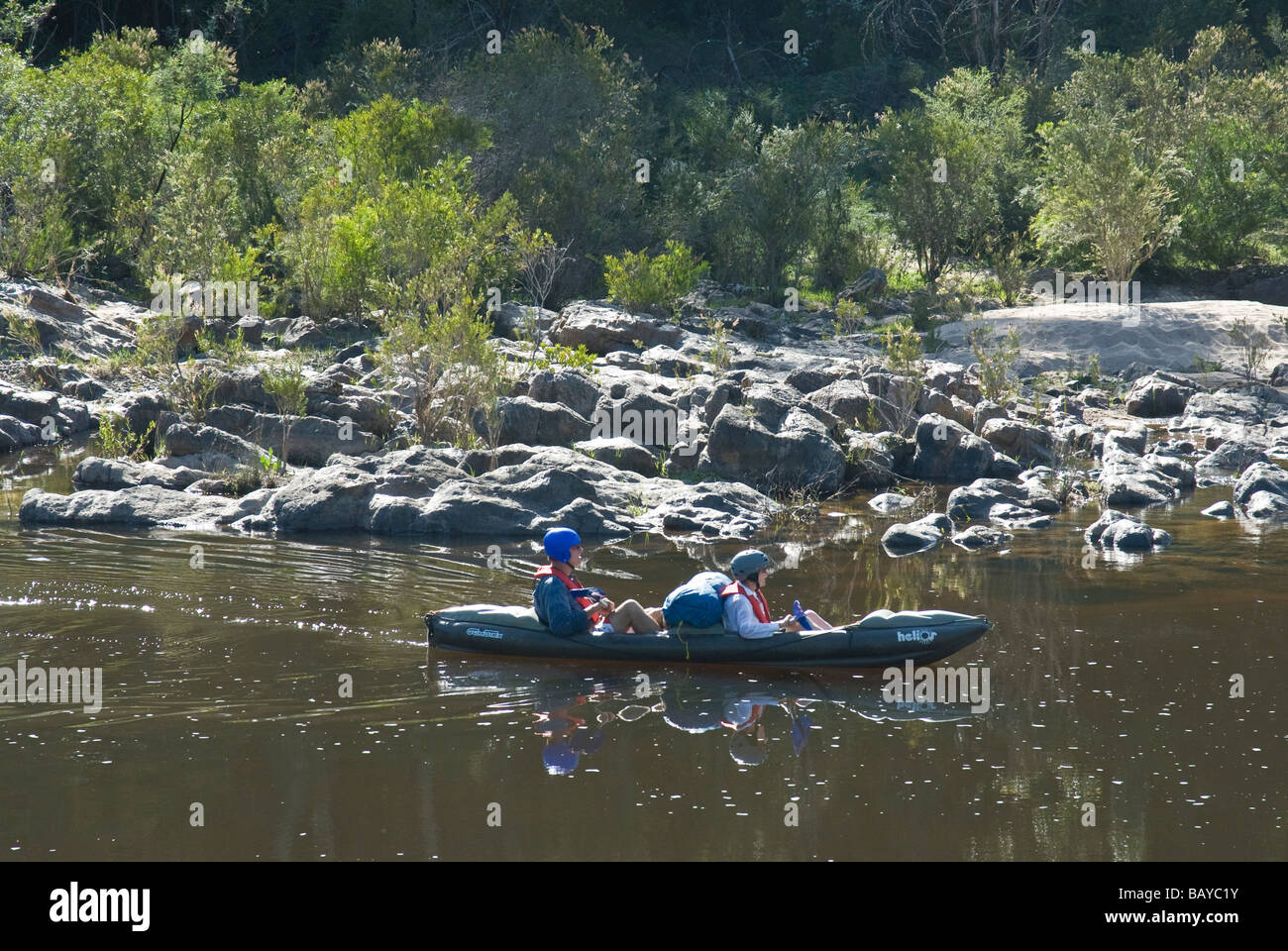 Canoeing on the Snowy River Jacksons Crossing Victoria Australia Stock ...