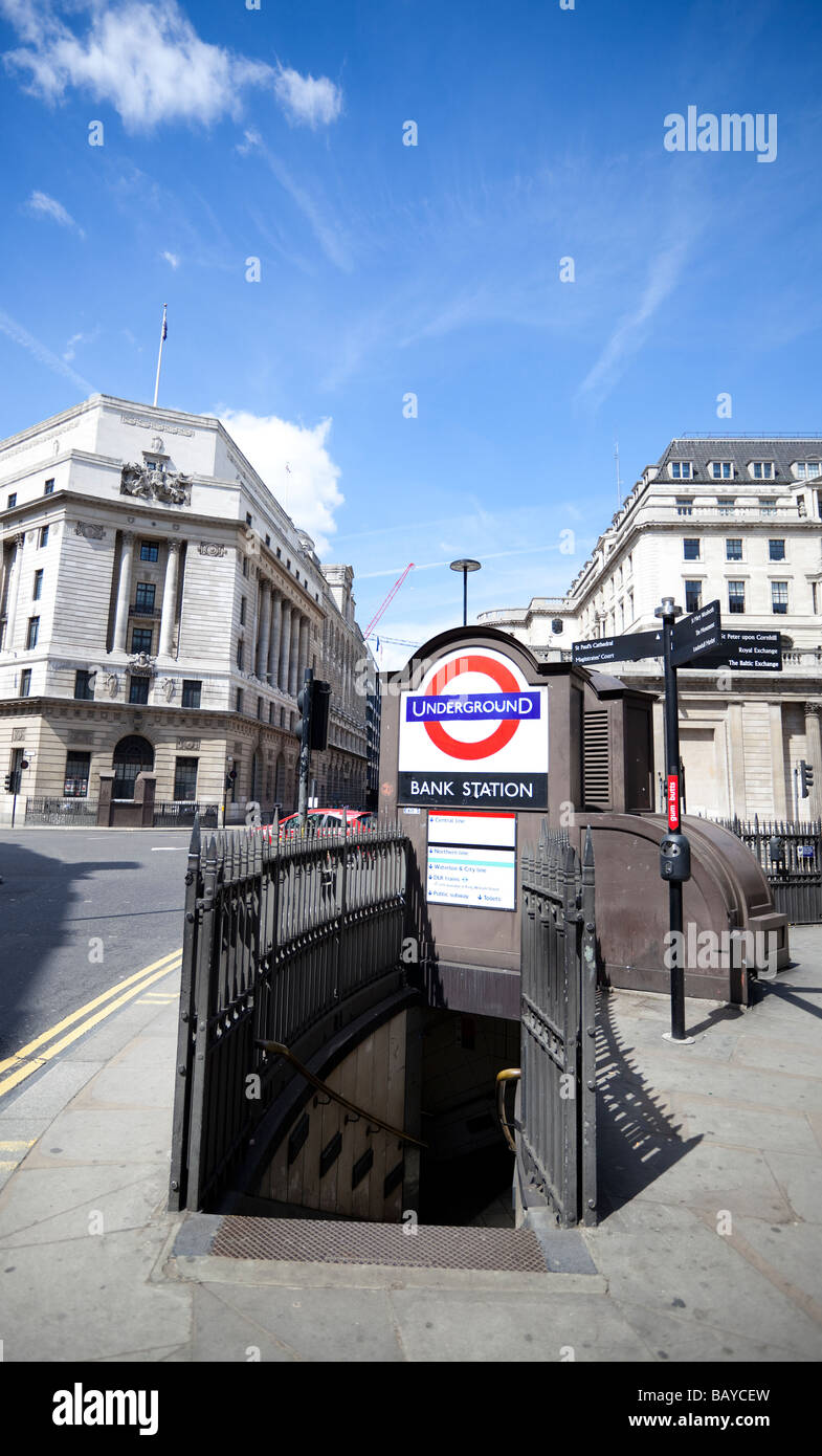 Bank tube station entrance city of london hi-res stock photography and ...