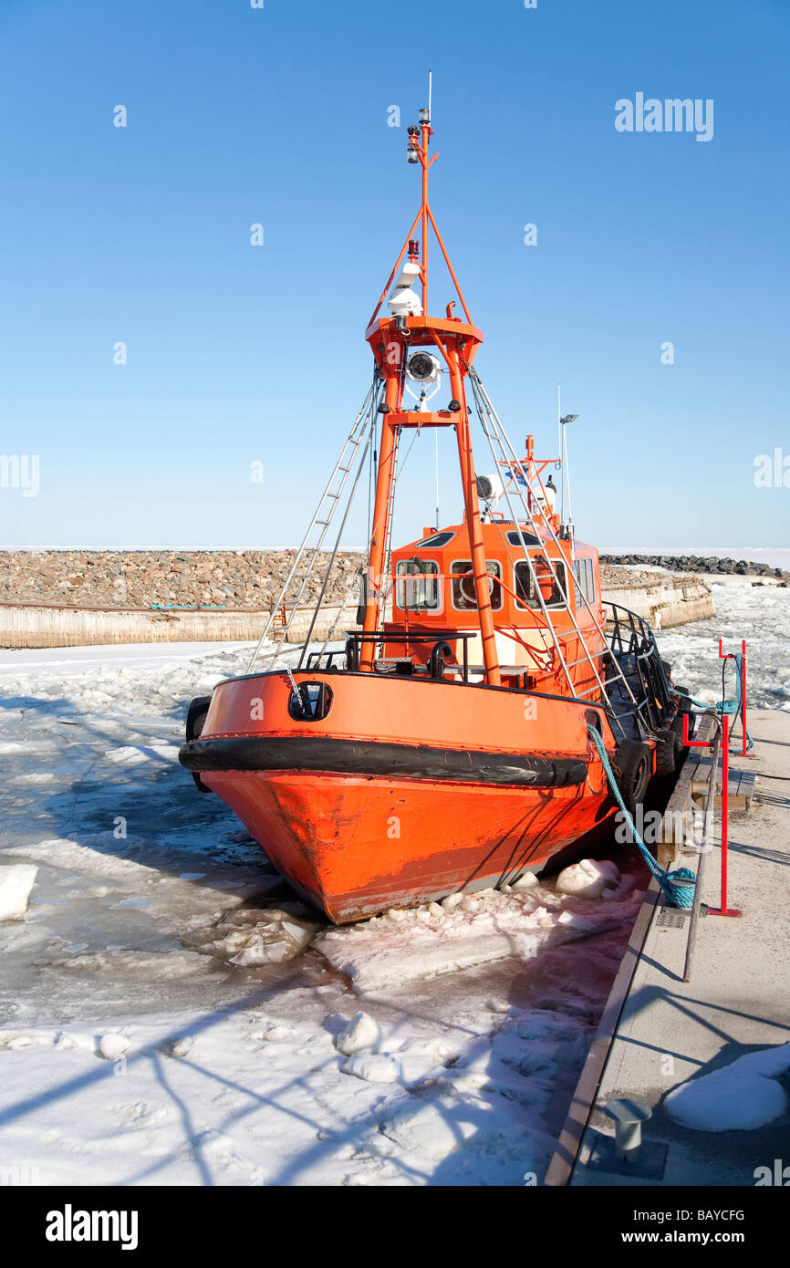 One small orange pilot boat hi-res stock photography and images - Alamy