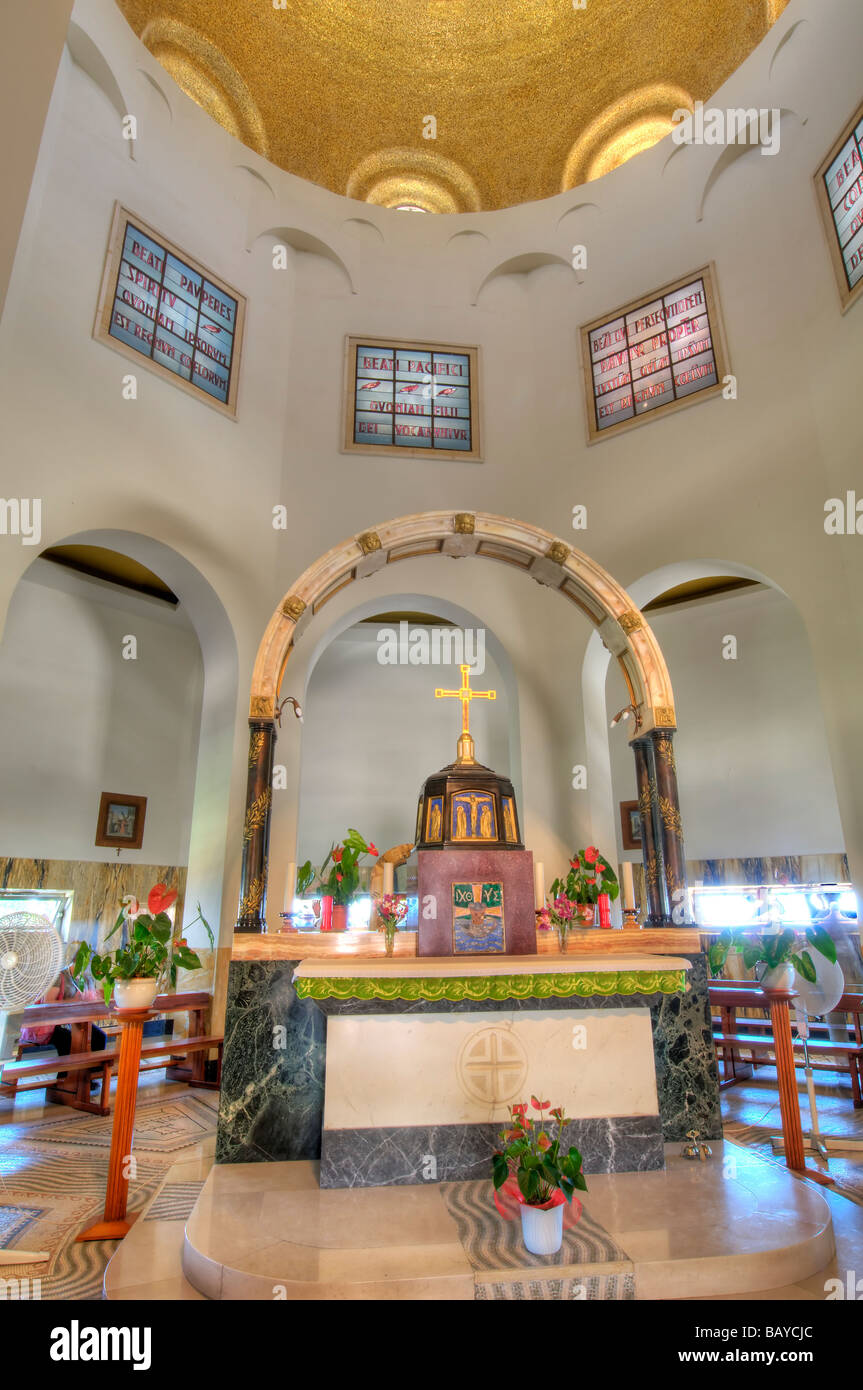 Interior of Church of the Beatitudes; Israel Stock Photo - Alamy