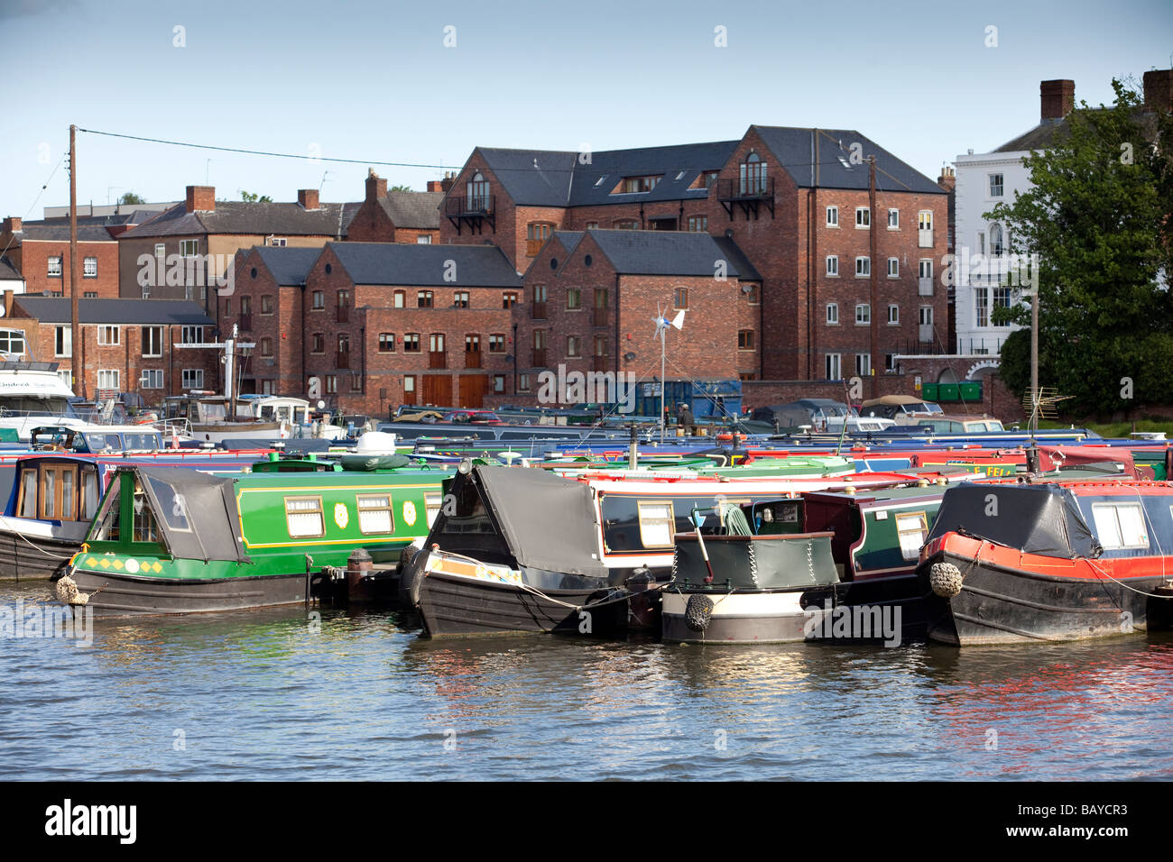 Boats in the marina at Stourport on Severn Worcestershire England UK ...