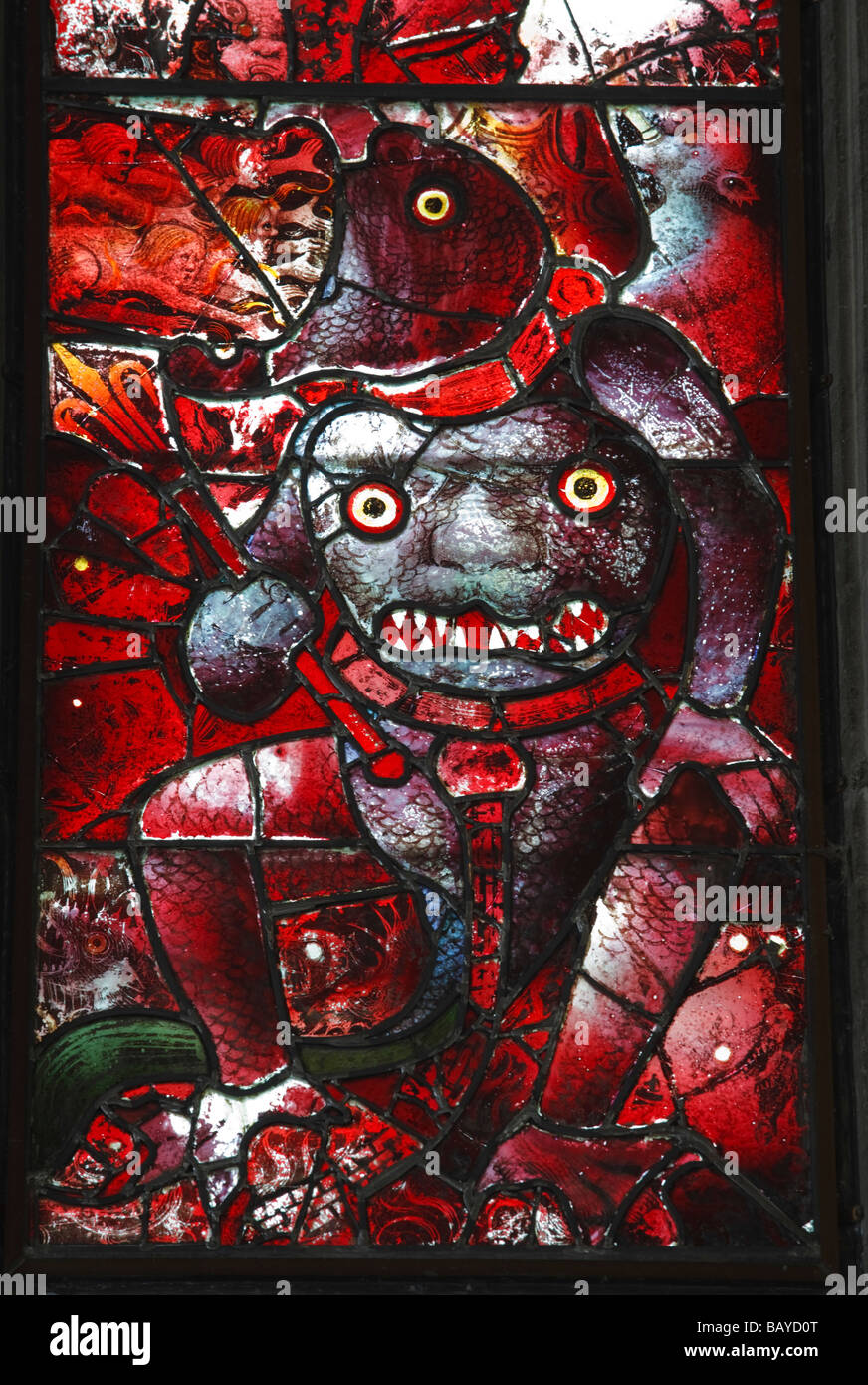 Stained Glass Medieval Church Devil High Resolution Stock Photography ...