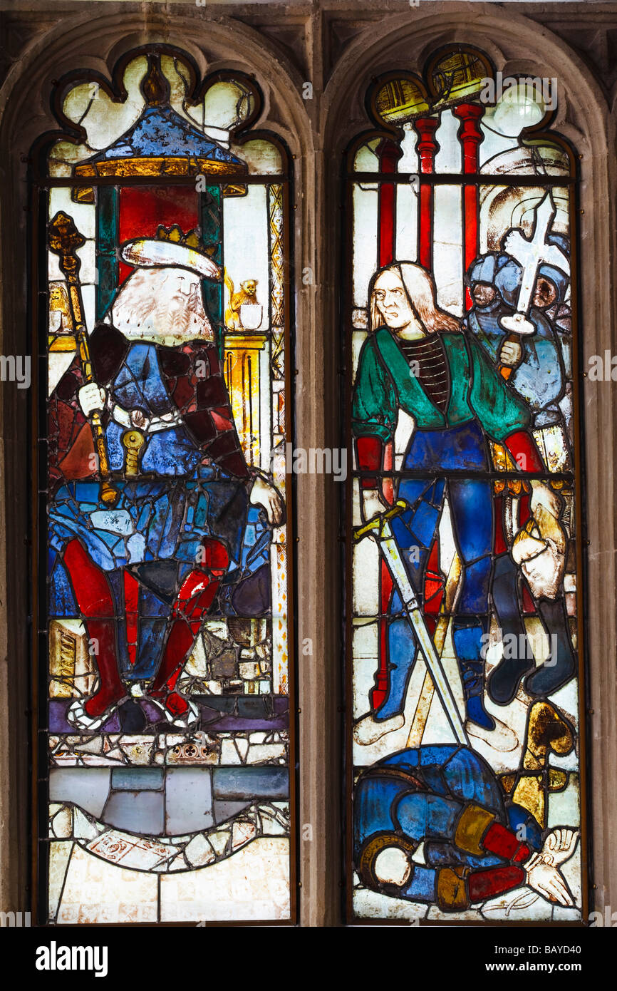 Stained glass medieval church devil hi-res stock photography and images ...