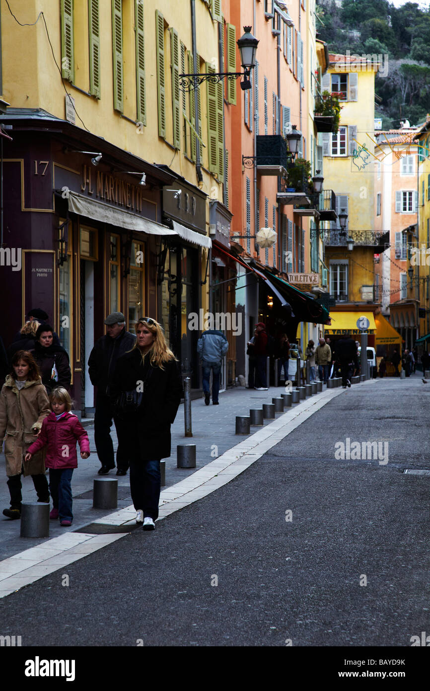 street scene, old town Nice, France Stock Photo - Alamy