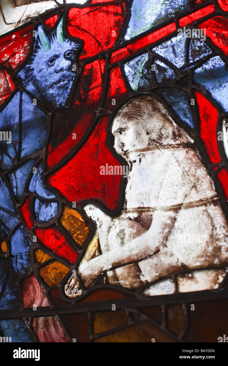 Medieval stained glass at St.Marys Church, Fairford, Gloucestershire ...