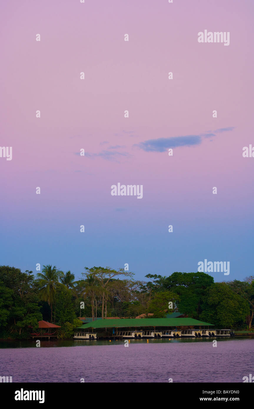 Boat dock on tropical rainforest river; Costa Rica Stock Photo - Alamy