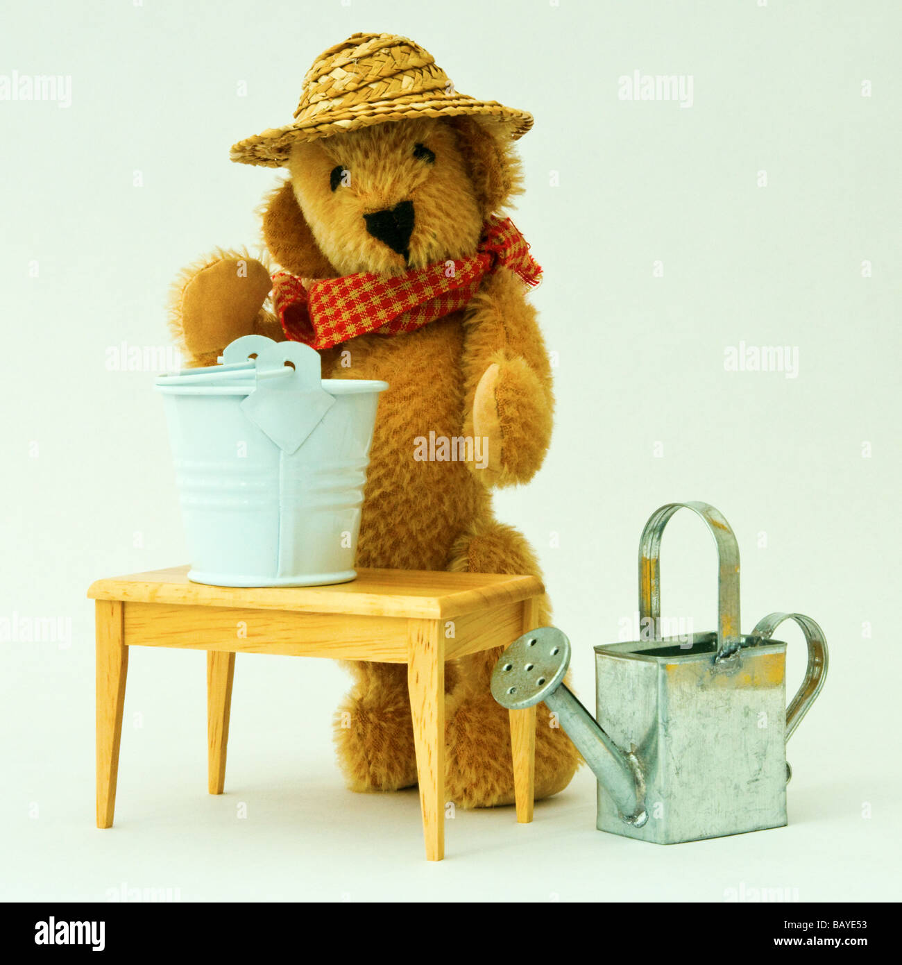 Mini teddy bear at the table (Mini Bear Collection Stock Photo - Alamy