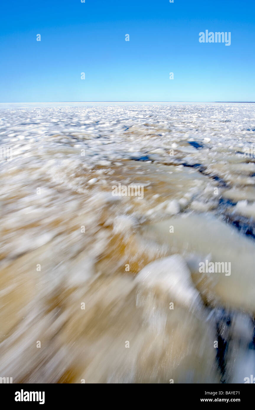 Breaking sea ice at Baltic Sea , Gulf of Bothnia , Finland Stock Photo ...