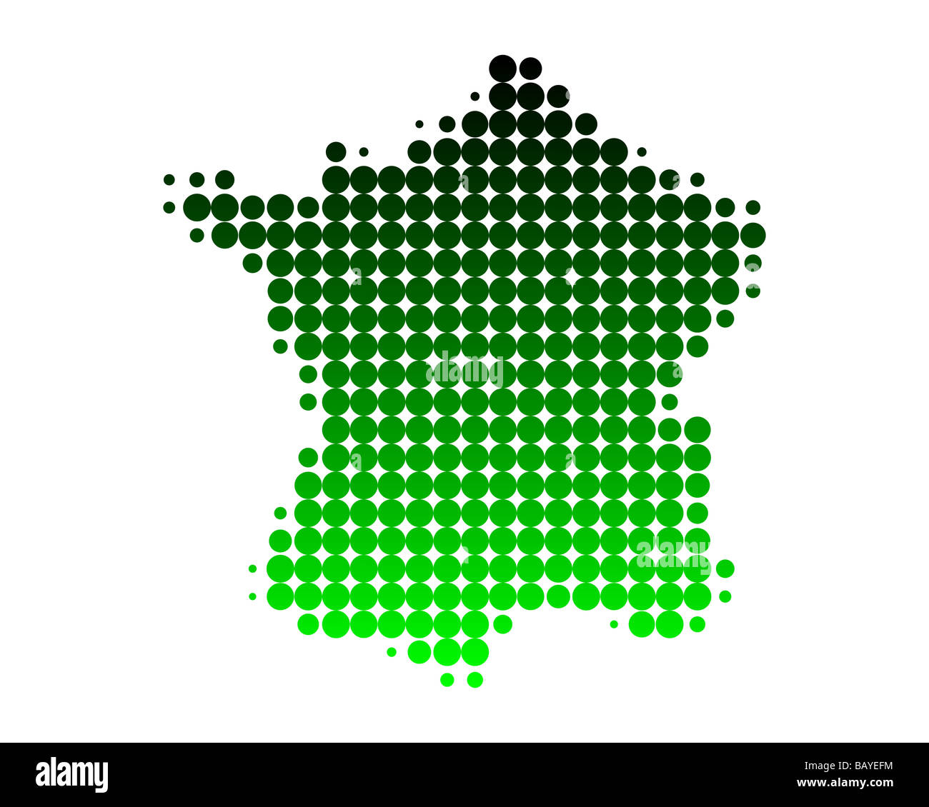 Map of France in dots with green gradient Stock Photo - Alamy